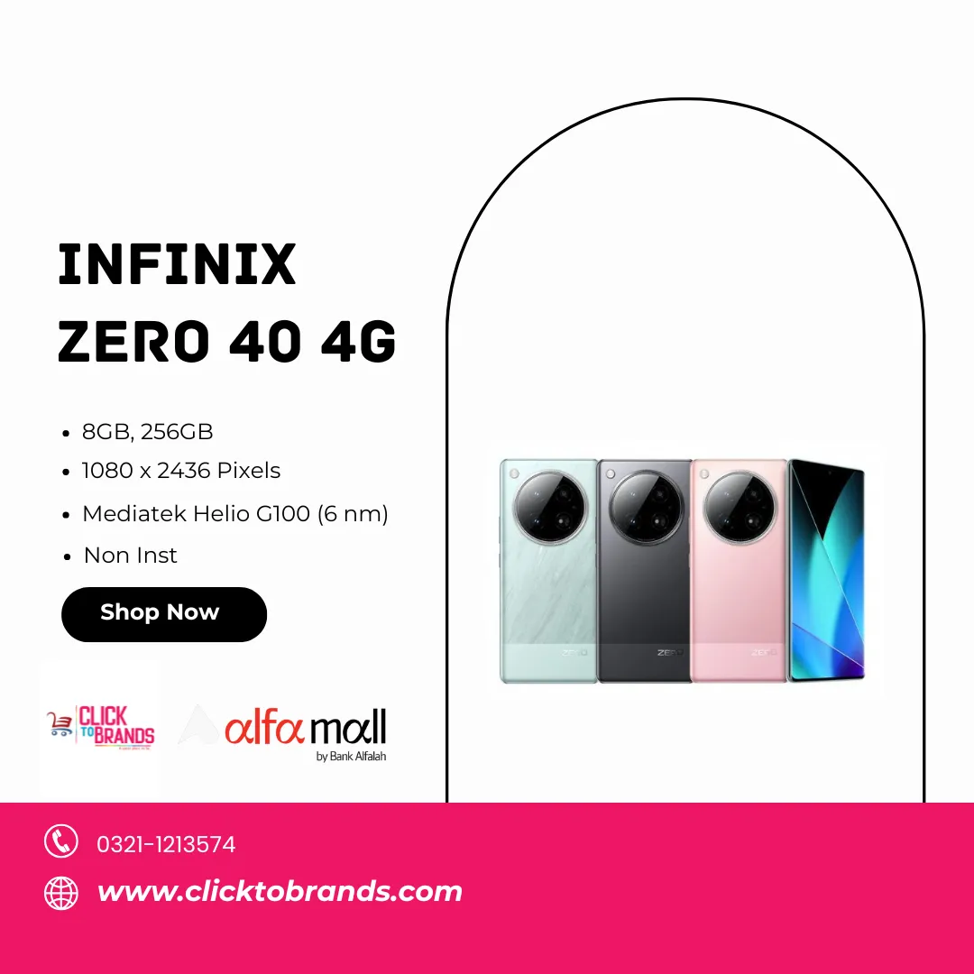Infinix Zero 40 4G 8GB 256GB Dual - PTA Approved - Official Warranty - Free HandFree