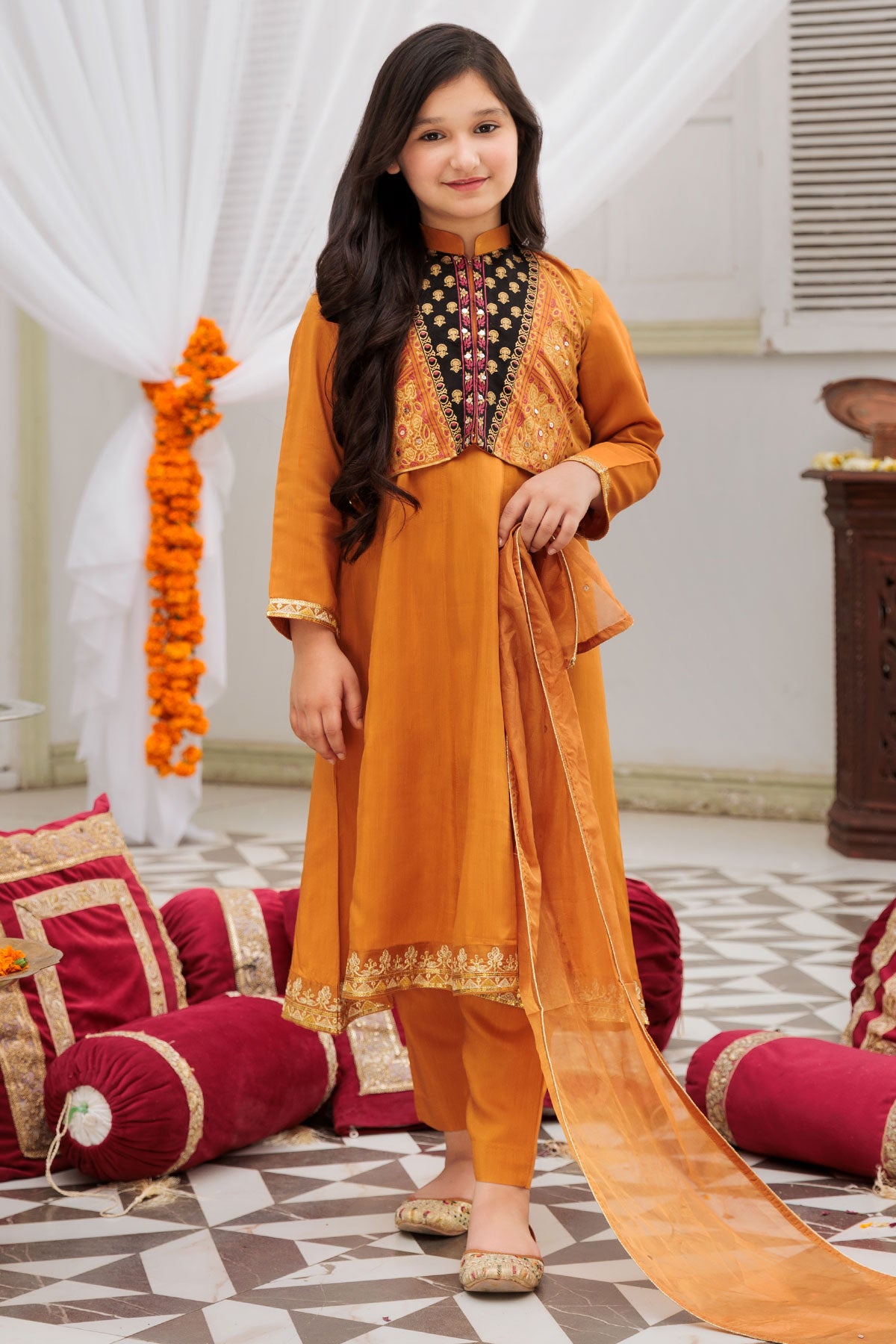 3 PIECE KIDS LUXURY PRET | CH-DPV185 | Rafia